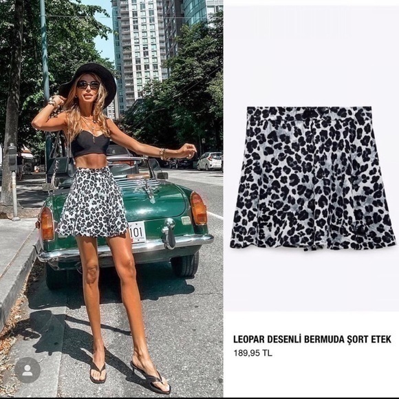 Zara | Shorts | Zara Leopard Print Skort 824286 | Poshmark